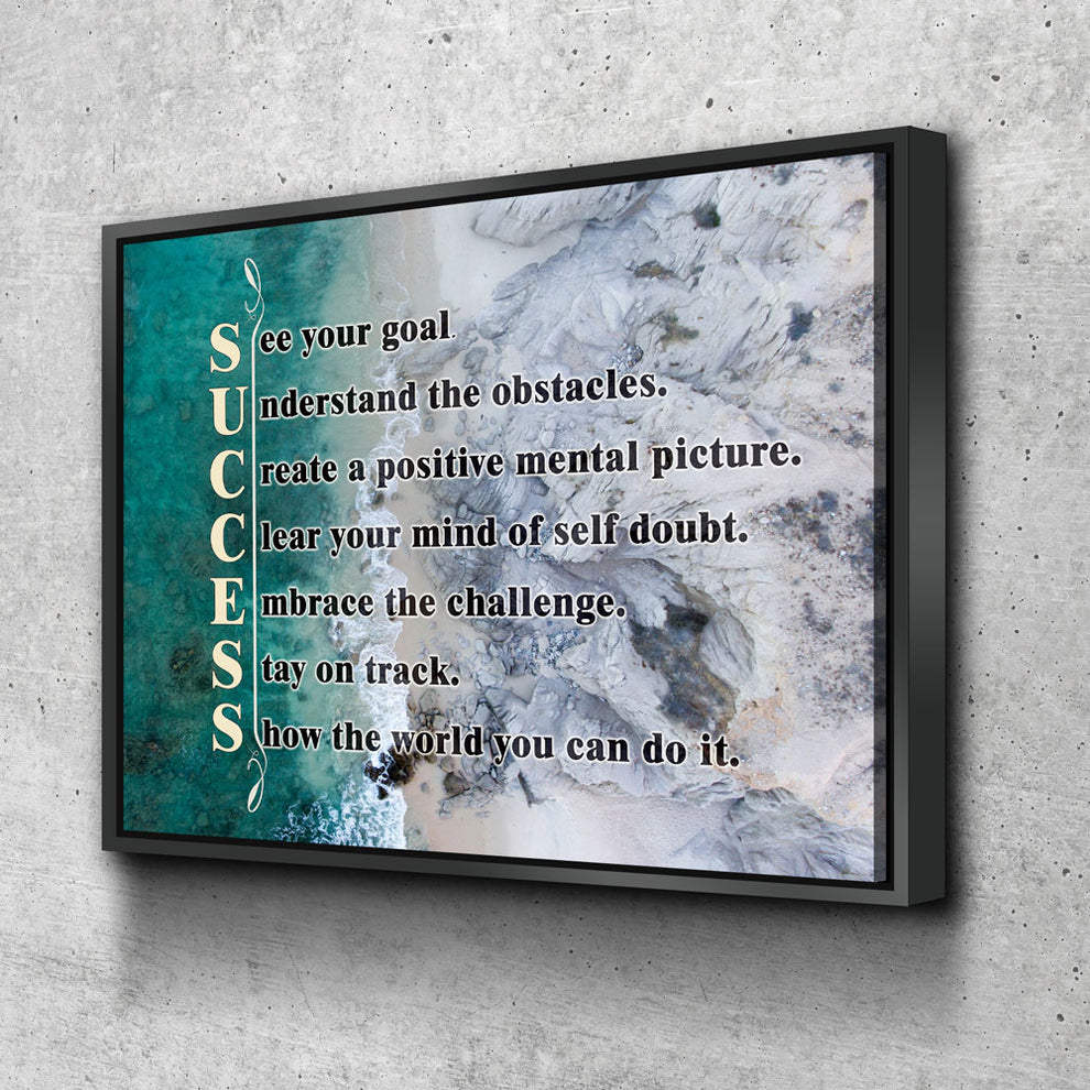 Success Canvas Wall Art, See Your Goal, Understand The Obstacles, Succ ...