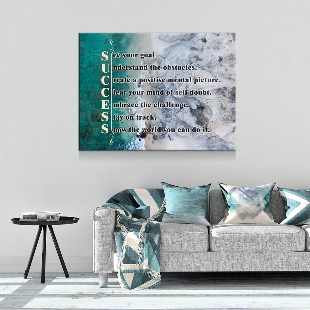 Success Canvas Wall Art, See Your Goal, Understand The Obstacles, Succ ...