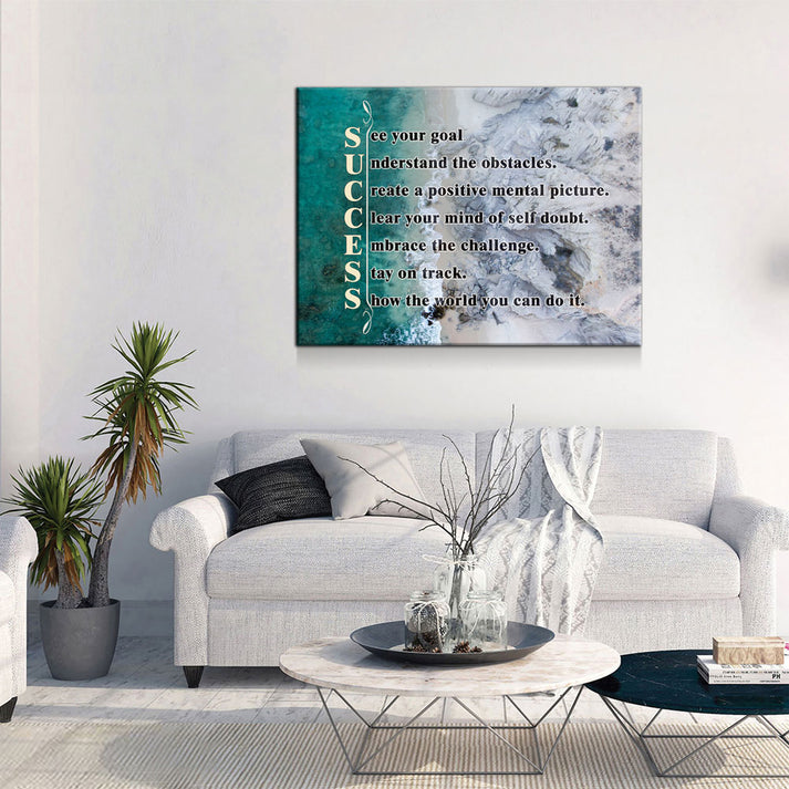 Success Canvas Wall Art, See Your Goal, Understand The Obstacles, Succ ...