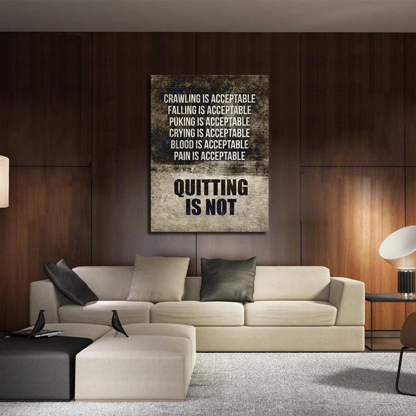 Quitting Is Not Motivational Canvas Wall Art, Motivational Decor, Weig ...