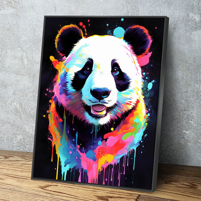 The Panda Canvas Wall Art, Abstract Panda Print, Animal Decor, Panda ...
