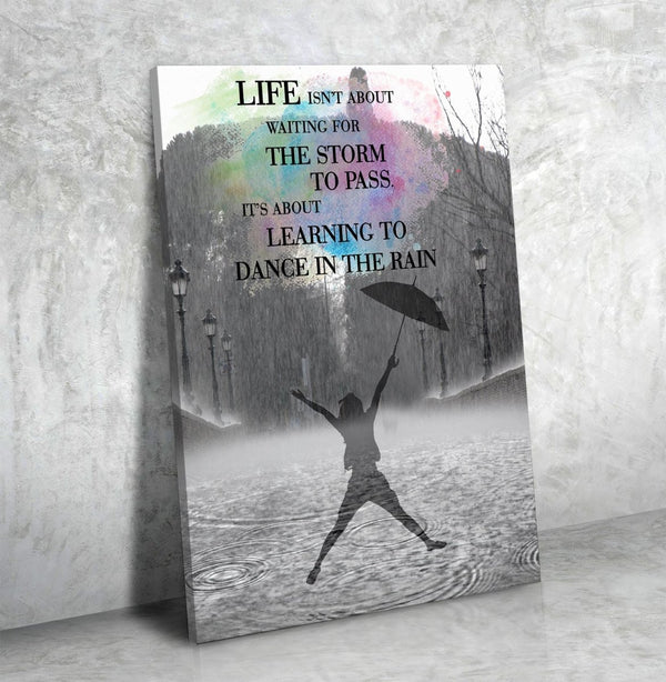 learning-to-dance-in-the-rain-framed-canvas-wall-art-home-office-dorm ...